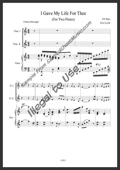 I Gave My Life For Thee | SacredSheetMusic.com I Gave My Life For Thee | SacredSheetMusic.com