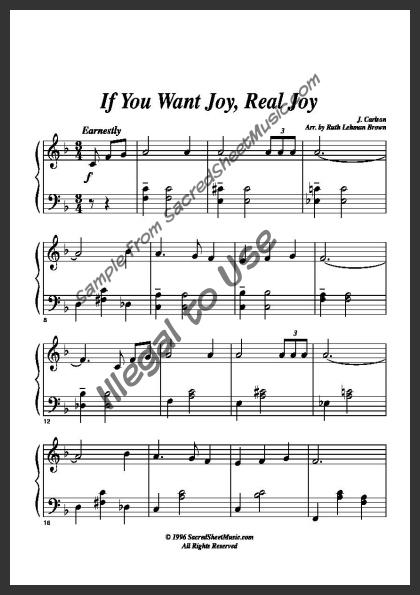 If You Want Joy, Real Joy | SacredSheetMusic.com If You Want Joy, Real Joy | SacredSheetMusic.com